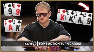 PokerTube - 📺 5 of the SICKEST Poker Action TURN Cards EVER!