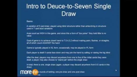 PokerTube - 📺 Introduction to Deuce to Seven Single draw