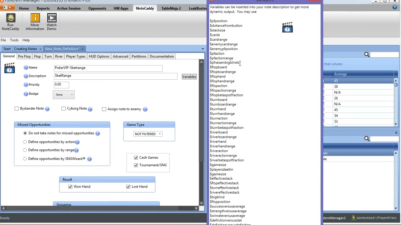 PokerVIP - 🎞️ W34z3l: NoteCaddy Custom Stats Setup - Coaching Videos